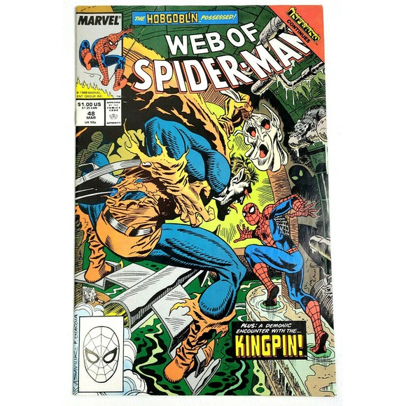 Art | Web Of Spiderman 48 1989 Hobgoblin Kingpin Appearance | Poshmark